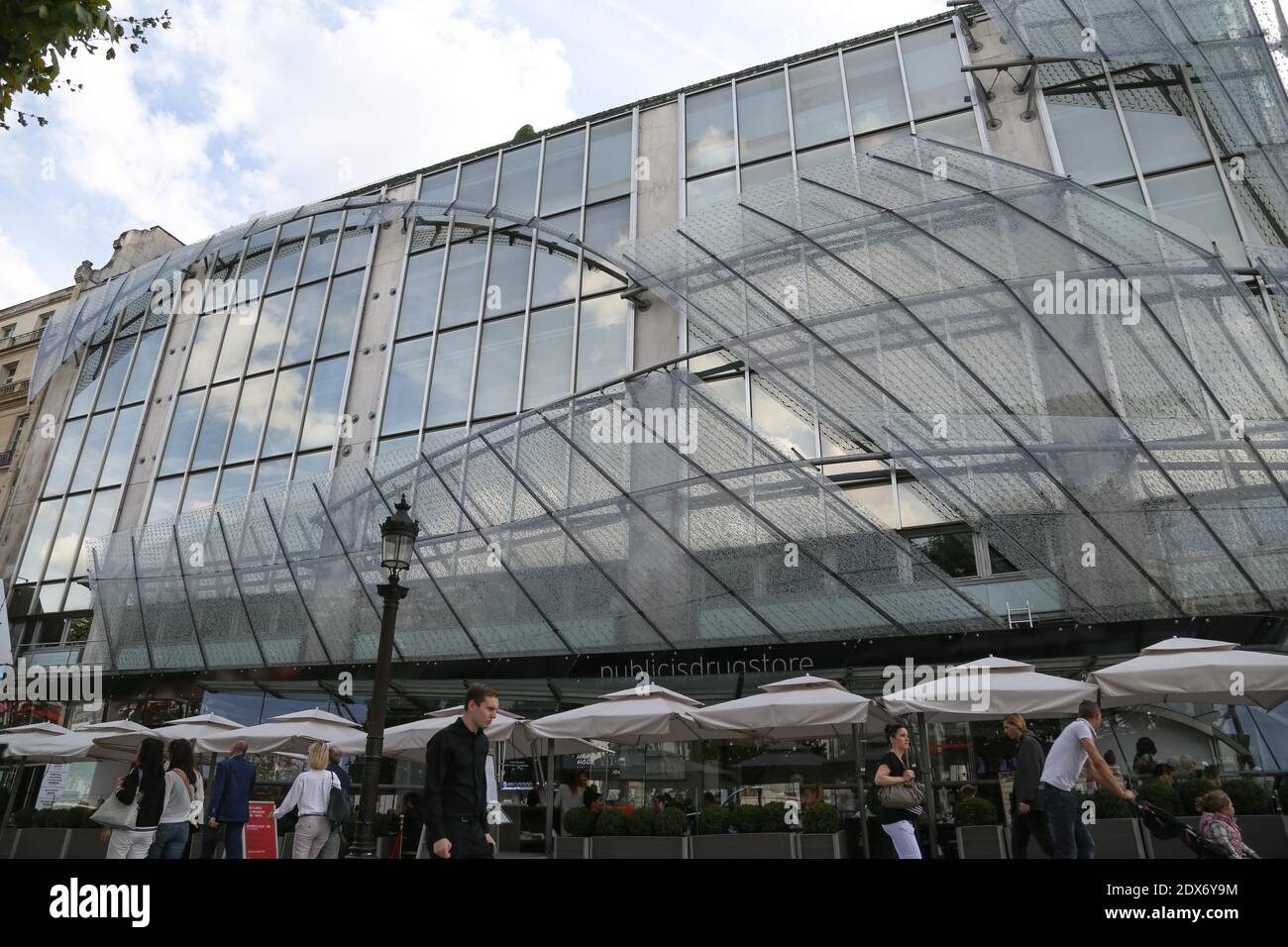 Outside view of the Publicis Groupe building near Arc de Triomphe in ...