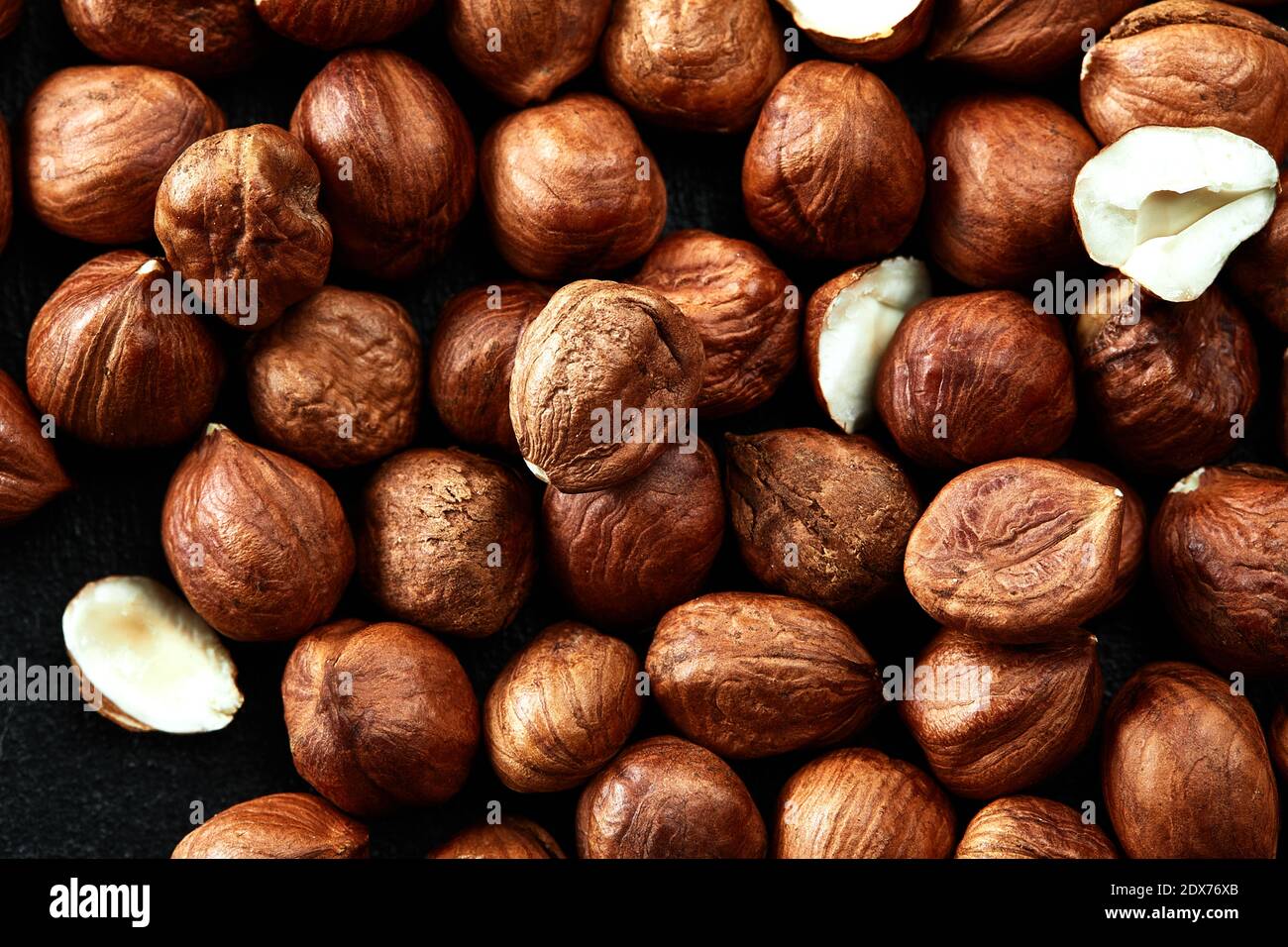 Close up of Hazelnut kernels - Food Frame Background, macro detailed ...