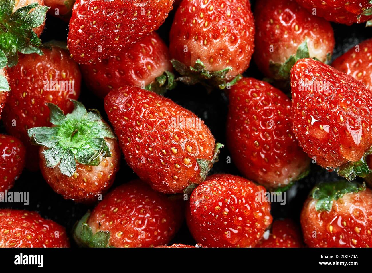 Fresh ripe perfect strawberry - Food Frame Background Stock Photo - Alamy