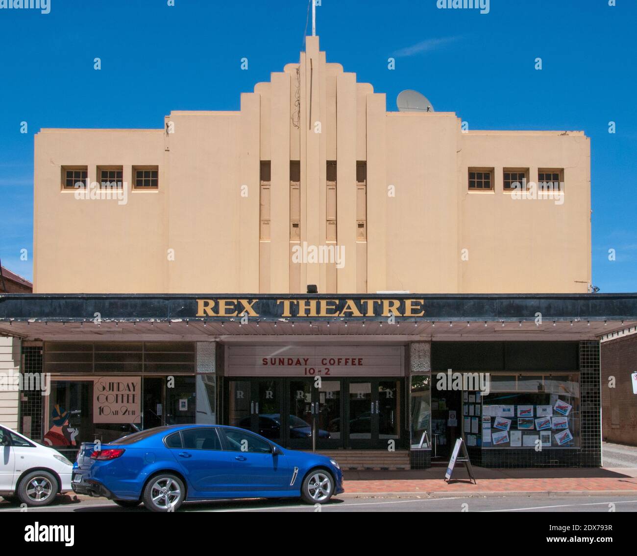 1930s Art Deco Rex Theatre, Charlton, Victoria, Australia, still ...