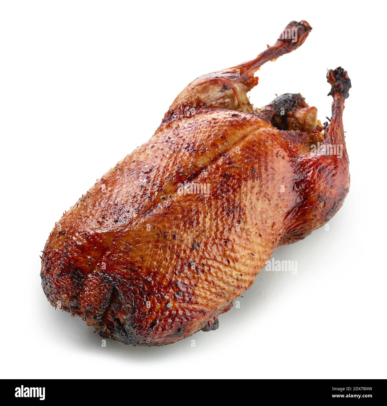 freshly roasted duck roast isolated on white background Stock Photo - Alamy