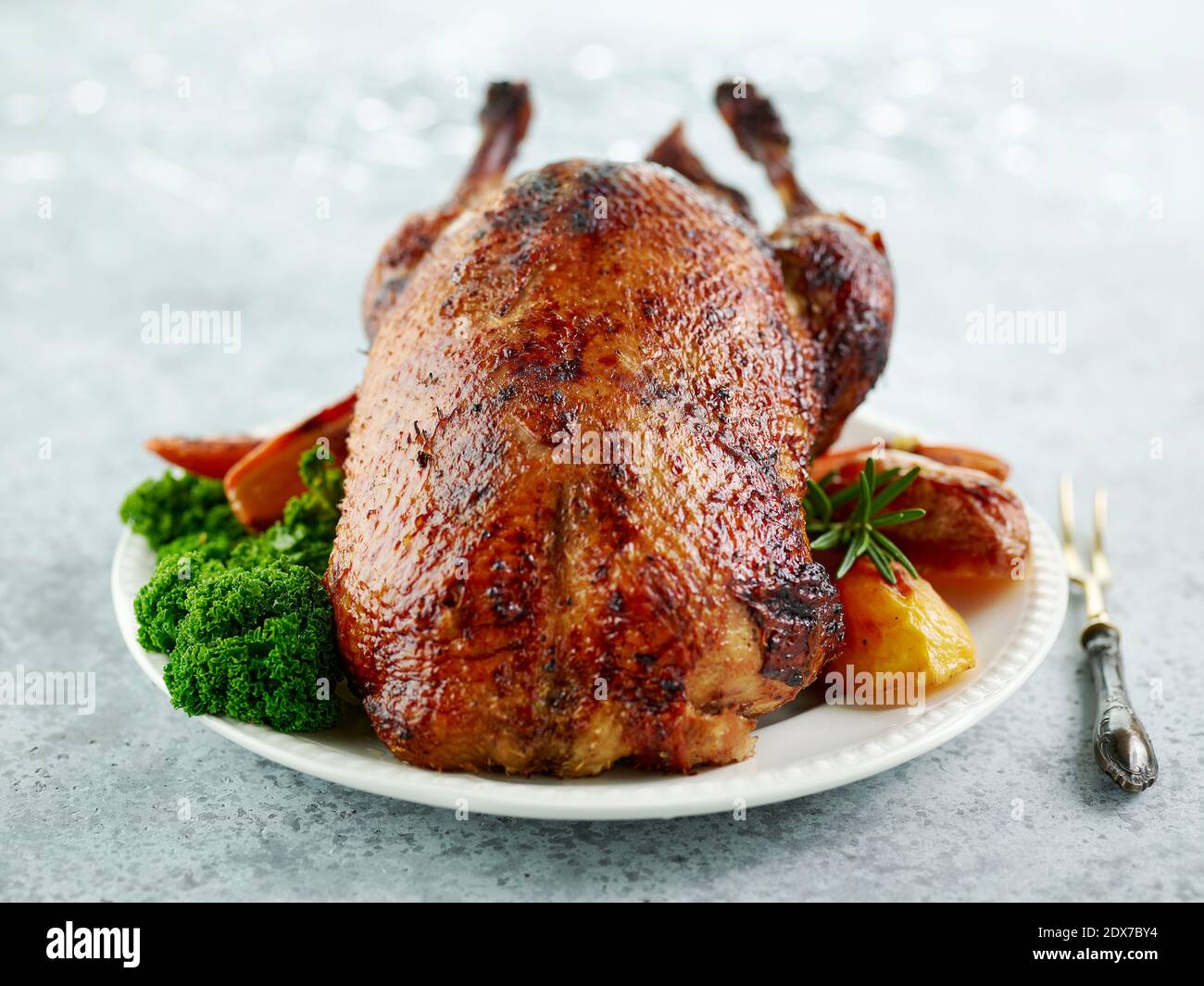 Roasted duck on kitchen hi-res stock photography and images - Alamy