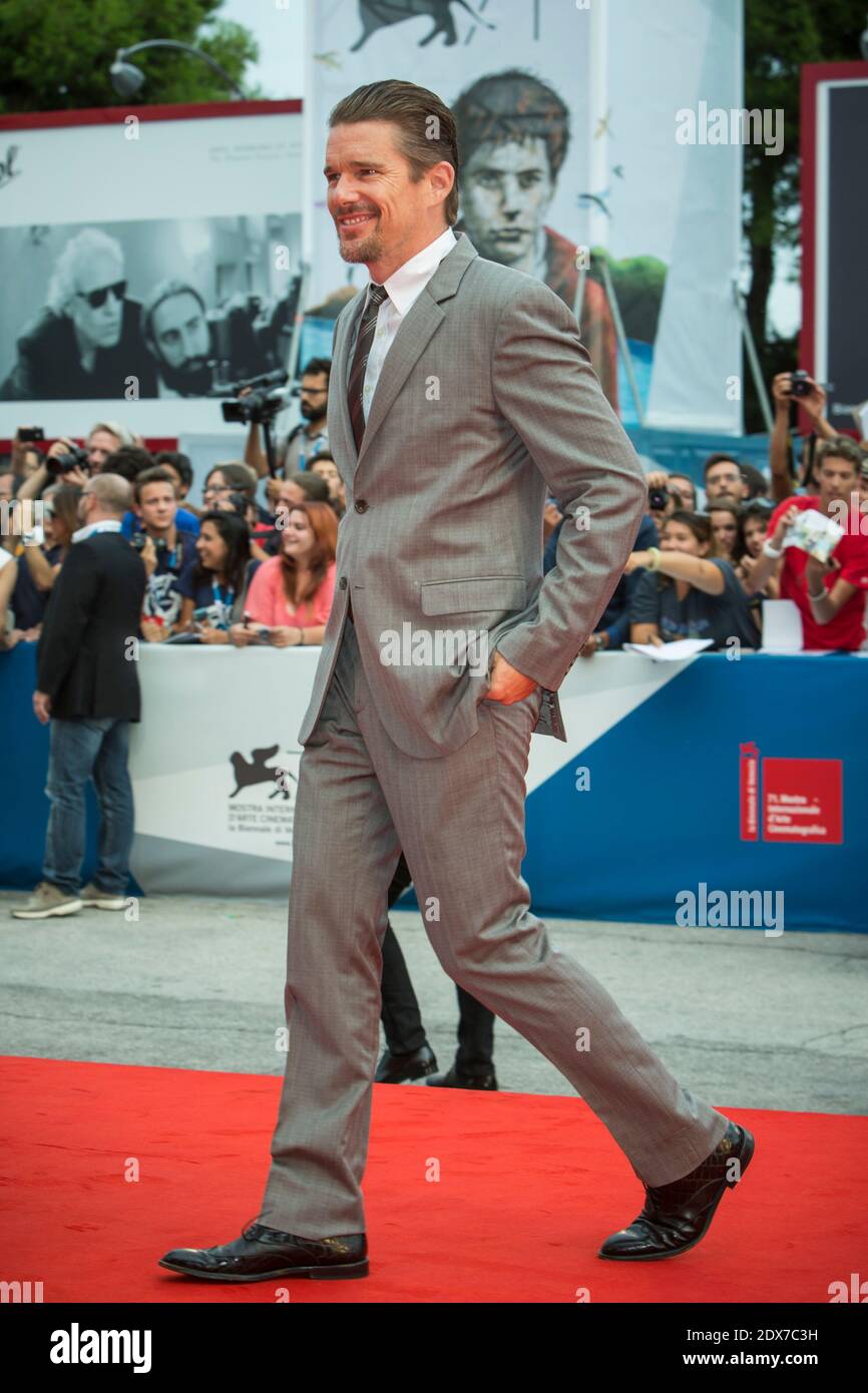 Ethan Hawke arriving for the premiere of the film Cymbeline at the 71st ...