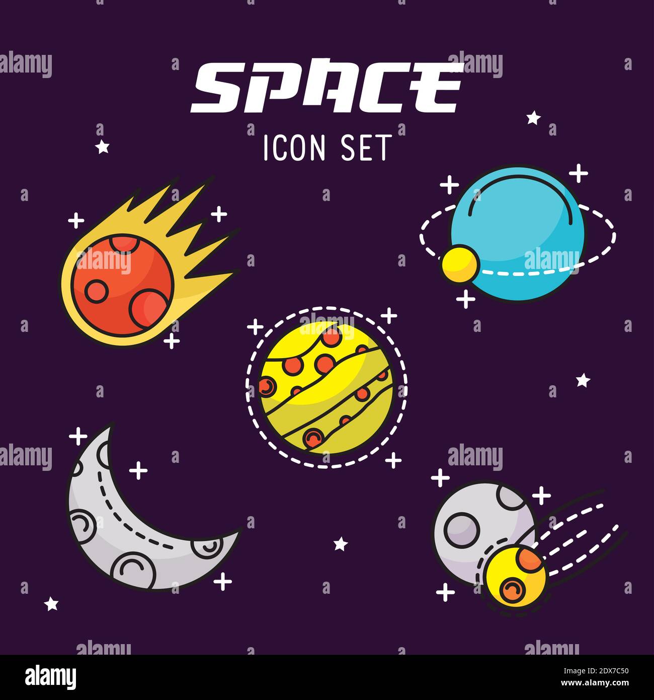 Five planets space Stock Vector Images - Alamy