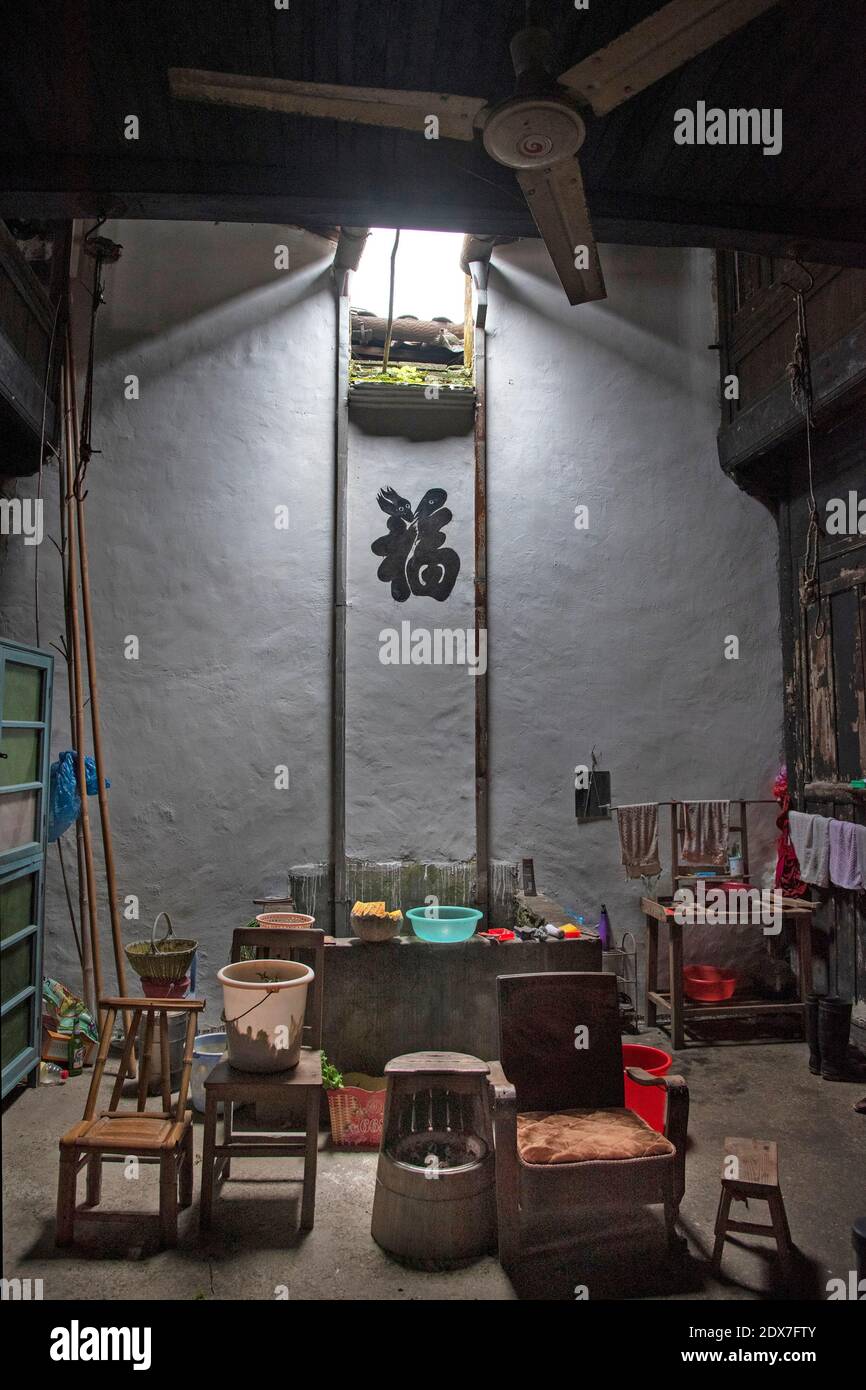 indoor of china old heritage home with vintage and original design ...