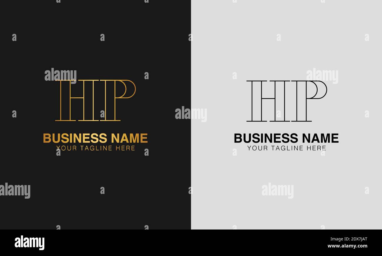 HP H P initial based abstract modern minimal creative logo, vector ...