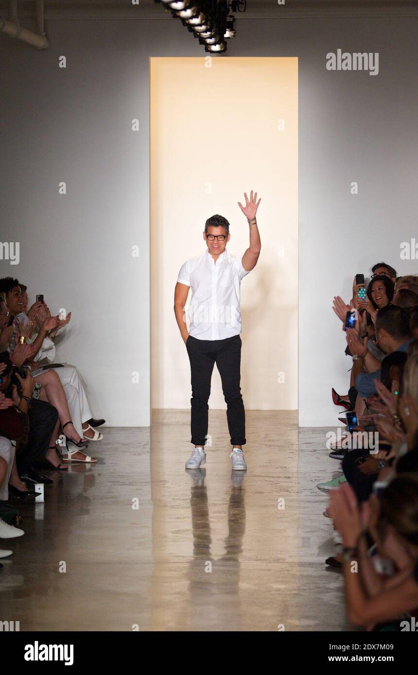 Designer Peter Som appears on the runway at Peter Som during MADE ...