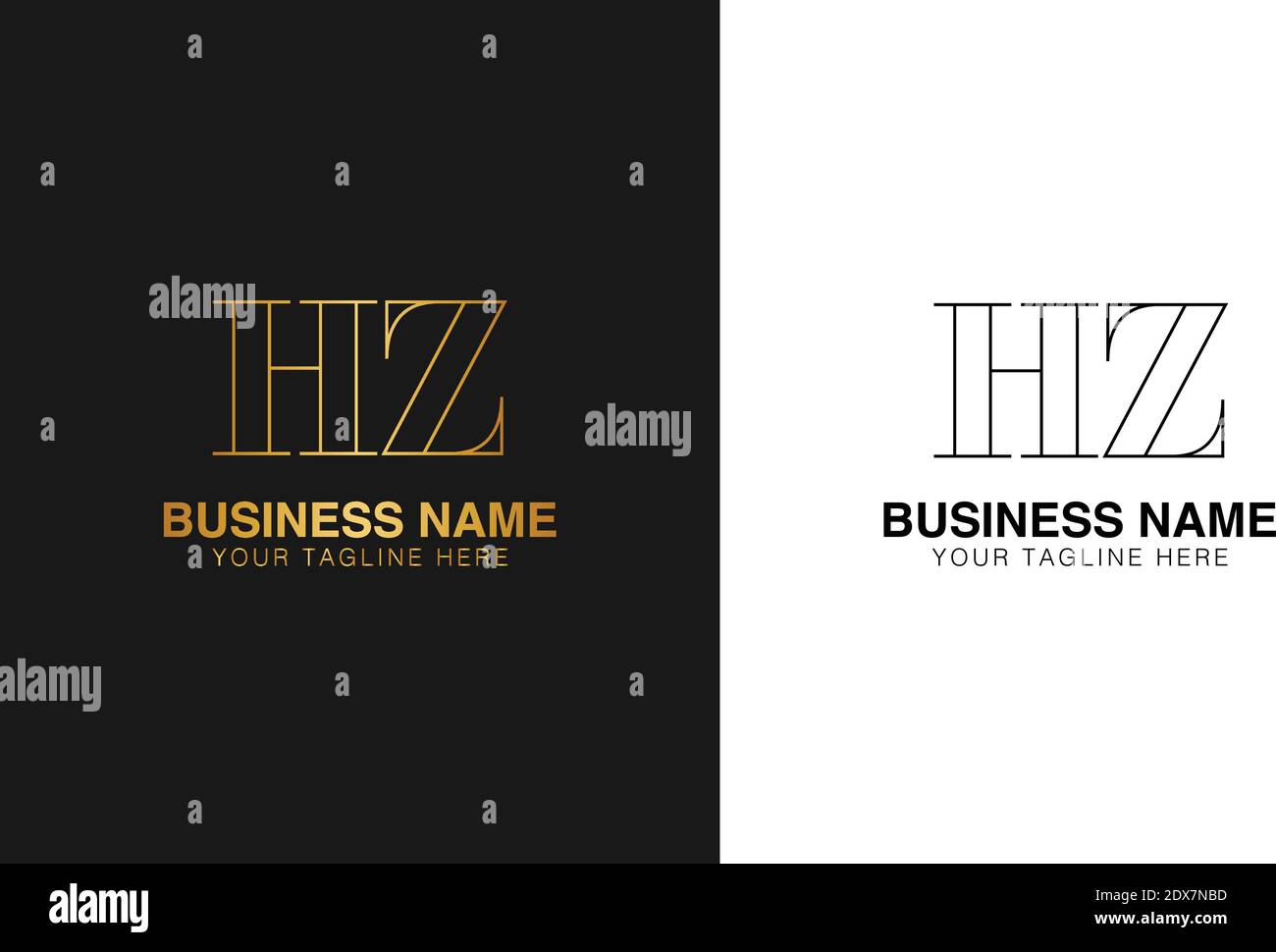 HZ H Z initial based abstract modern minimal creative logo, vector ...