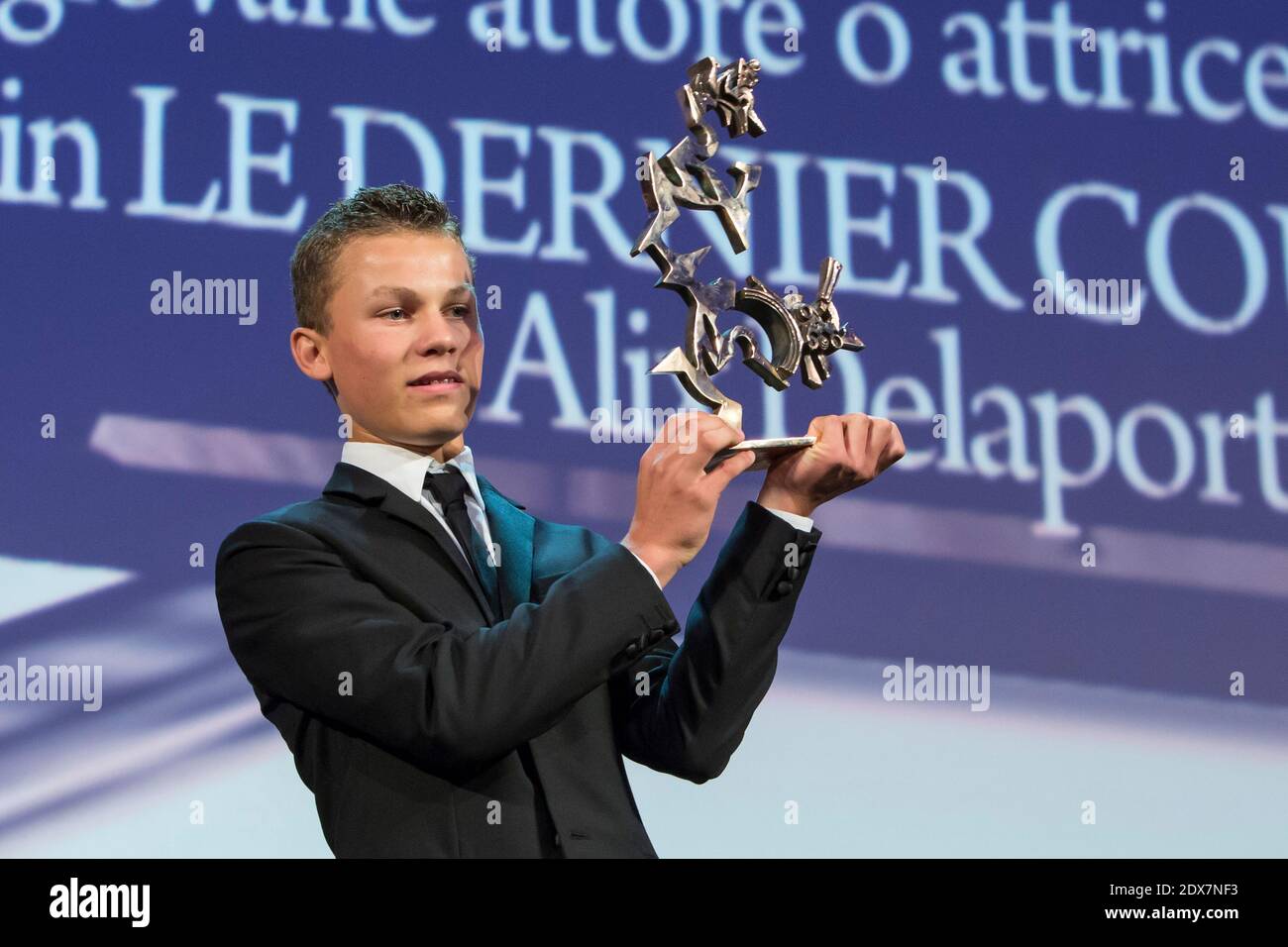 Actor Romain Paul poses with his award for Best Young Actor or Actress ...