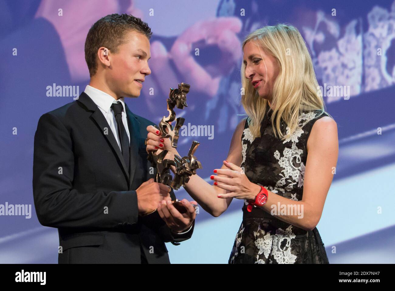 Actor Romain Paul poses with his award for Best Young Actor or Actress ...