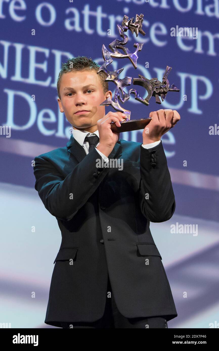 Actor Romain Paul poses with his award for Best Young Actor or Actress ...