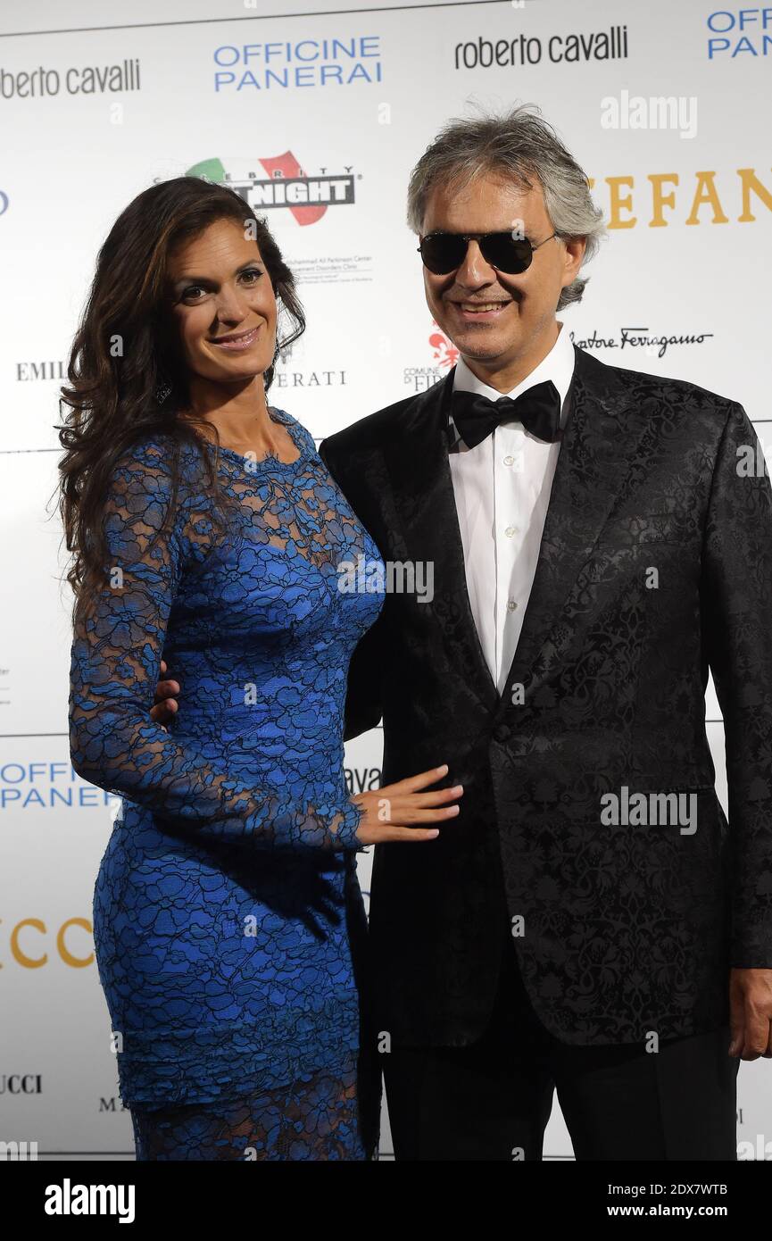 Veronica Berti and Andrea Bocelli arrive for the Celebrity Fight Night ...