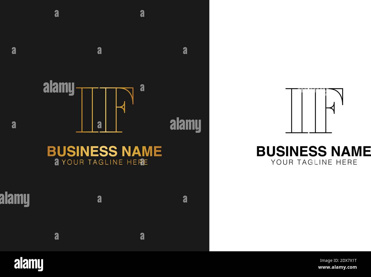 IF I F initial based abstract modern minimal creative logo, vector ...