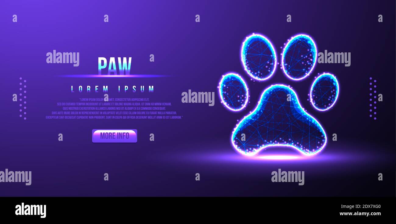 paw, low poly wireframe design vector illustration Stock Vector Image ...