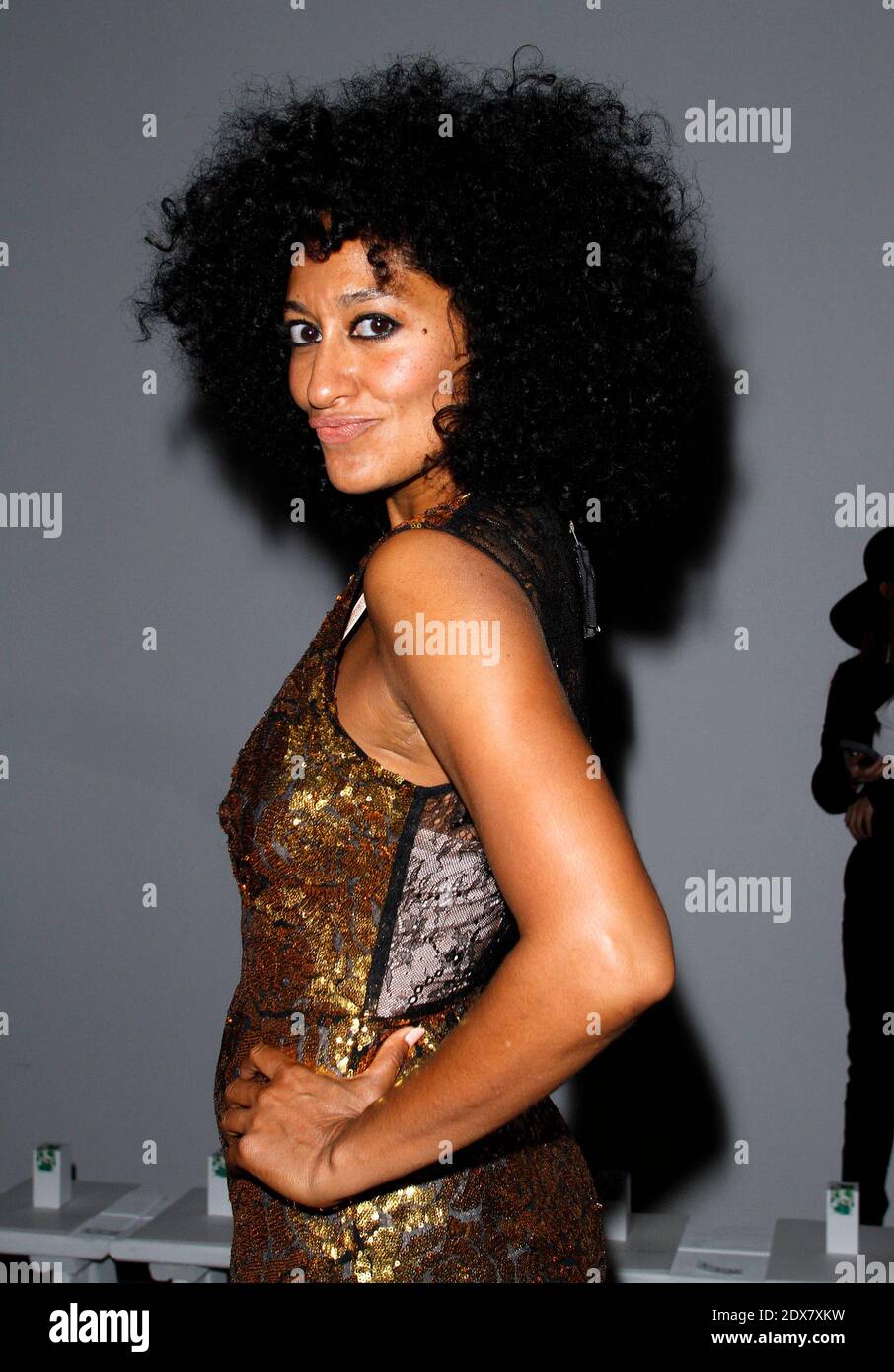 Tracey Ellis-Ross poses in the front row of Tracy Reese during the ...