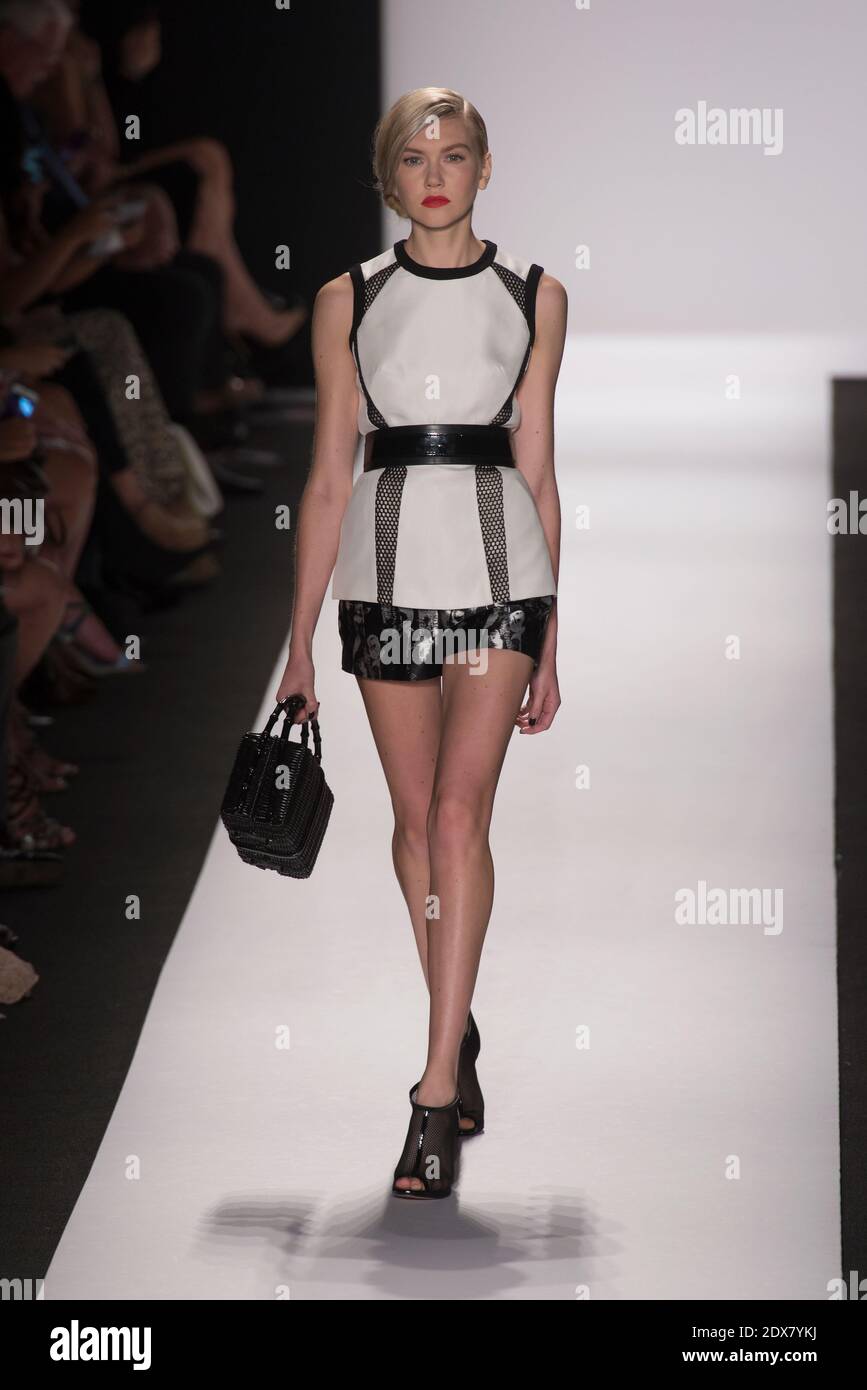 A model walks the runway at Carmen Marc Valvo during Mercedes-Benz ...