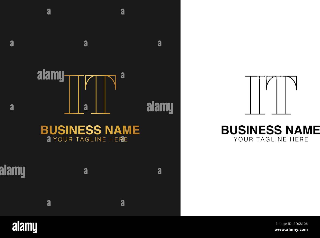 IT I T initial based abstract modern minimal creative logo, vector ...
