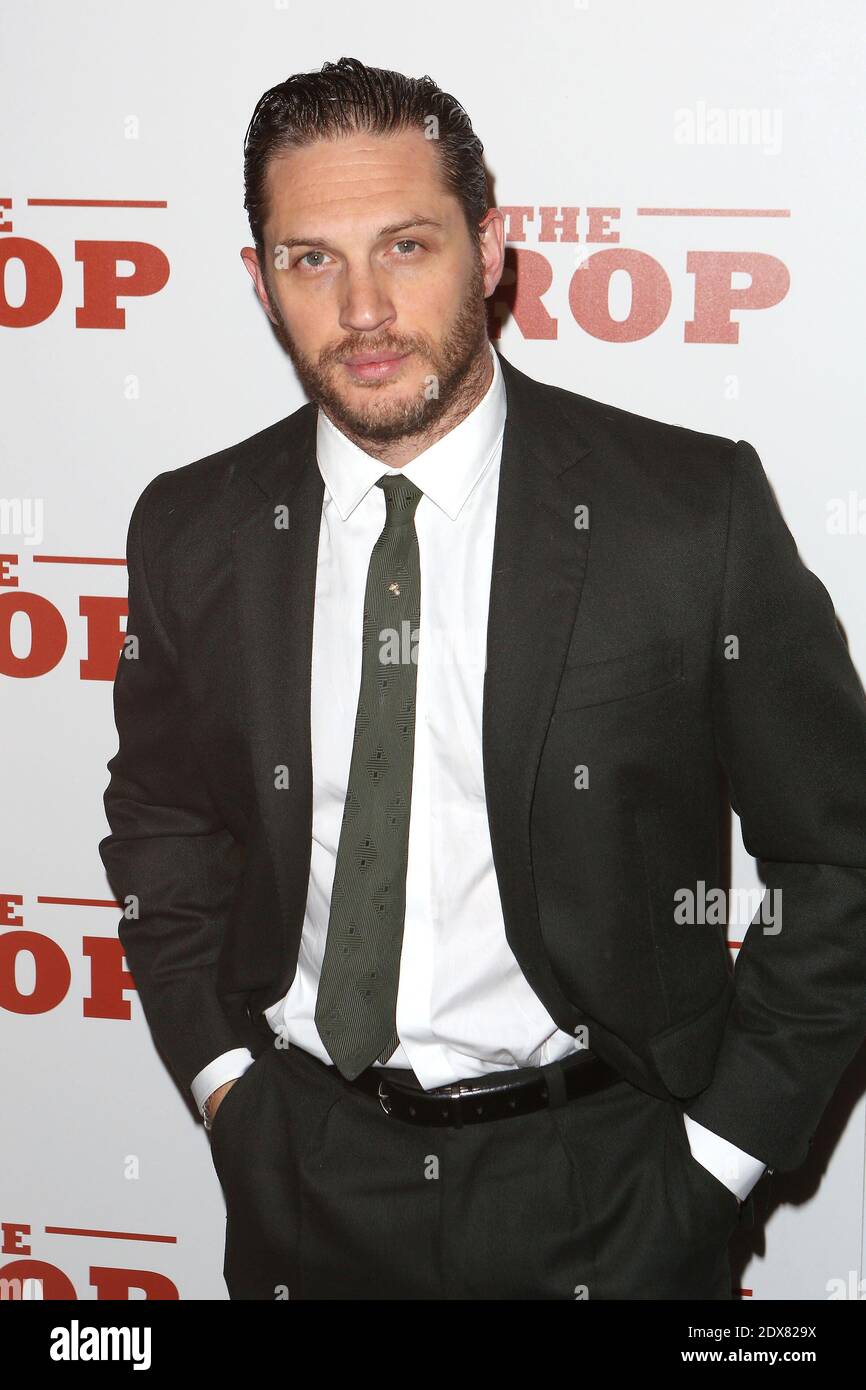 Tom Hardy arrives to the premiere of The Drop at The Sunshine Theater ...