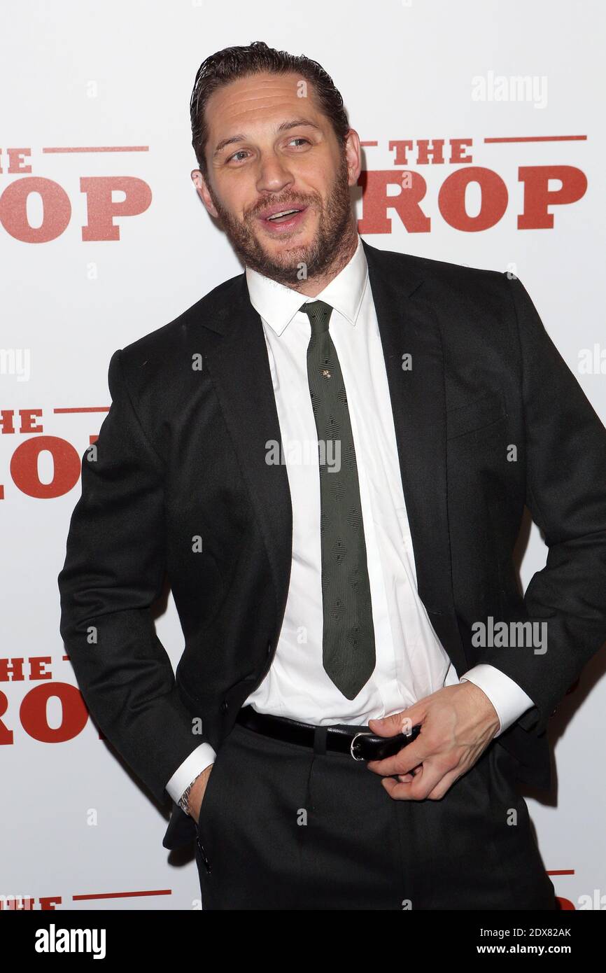 Tom Hardy arrives to the premiere of The Drop at The Sunshine Theater ...