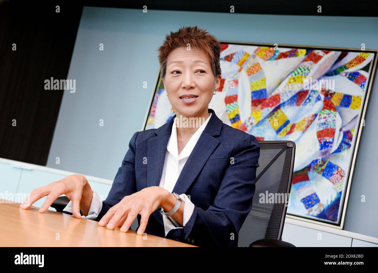 NEA Chairman Jane Chu gestures during an interview September 8, 2014 at ...