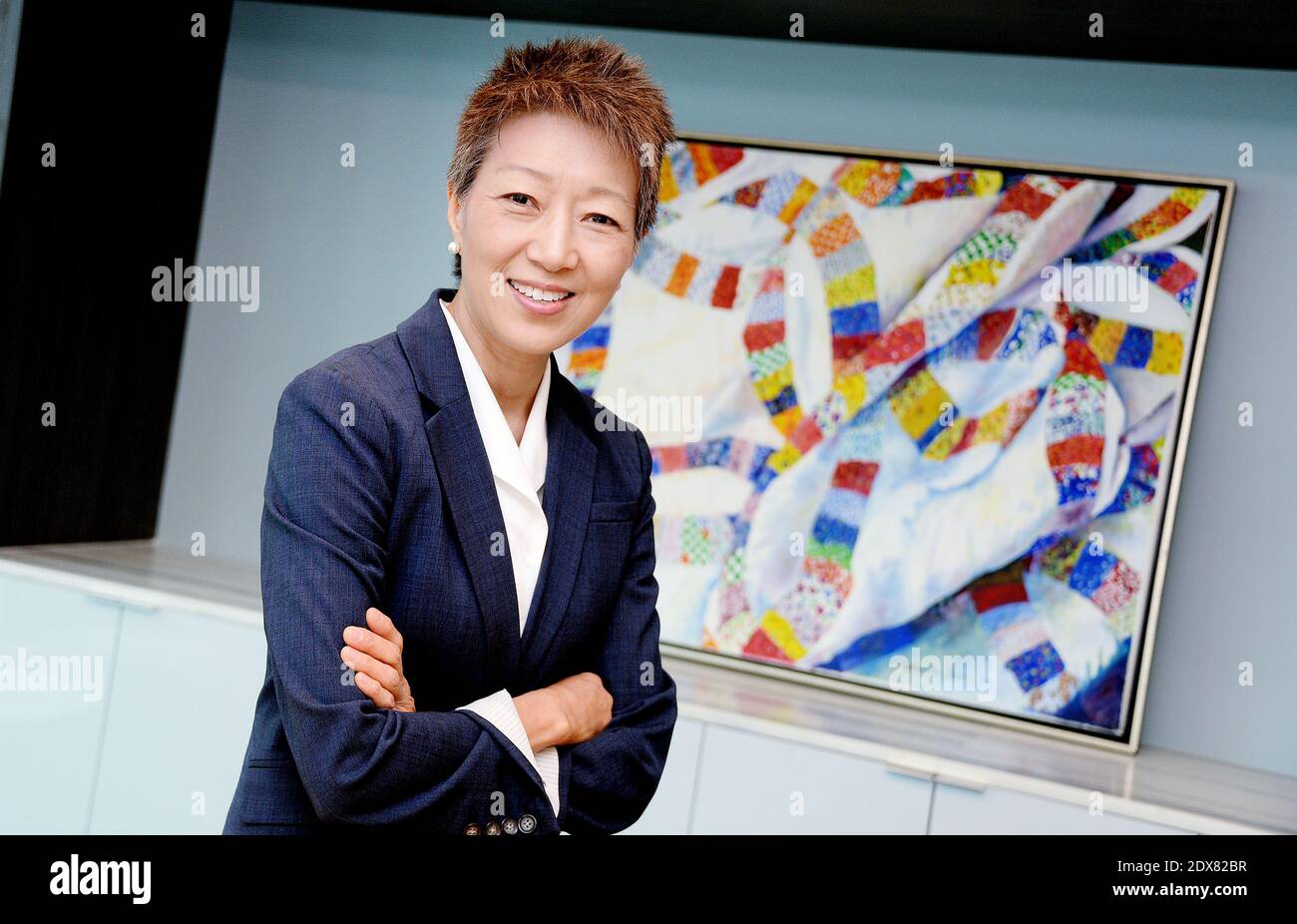 NEA Chairman Jane Chu poses in the conference room next to one of her ...