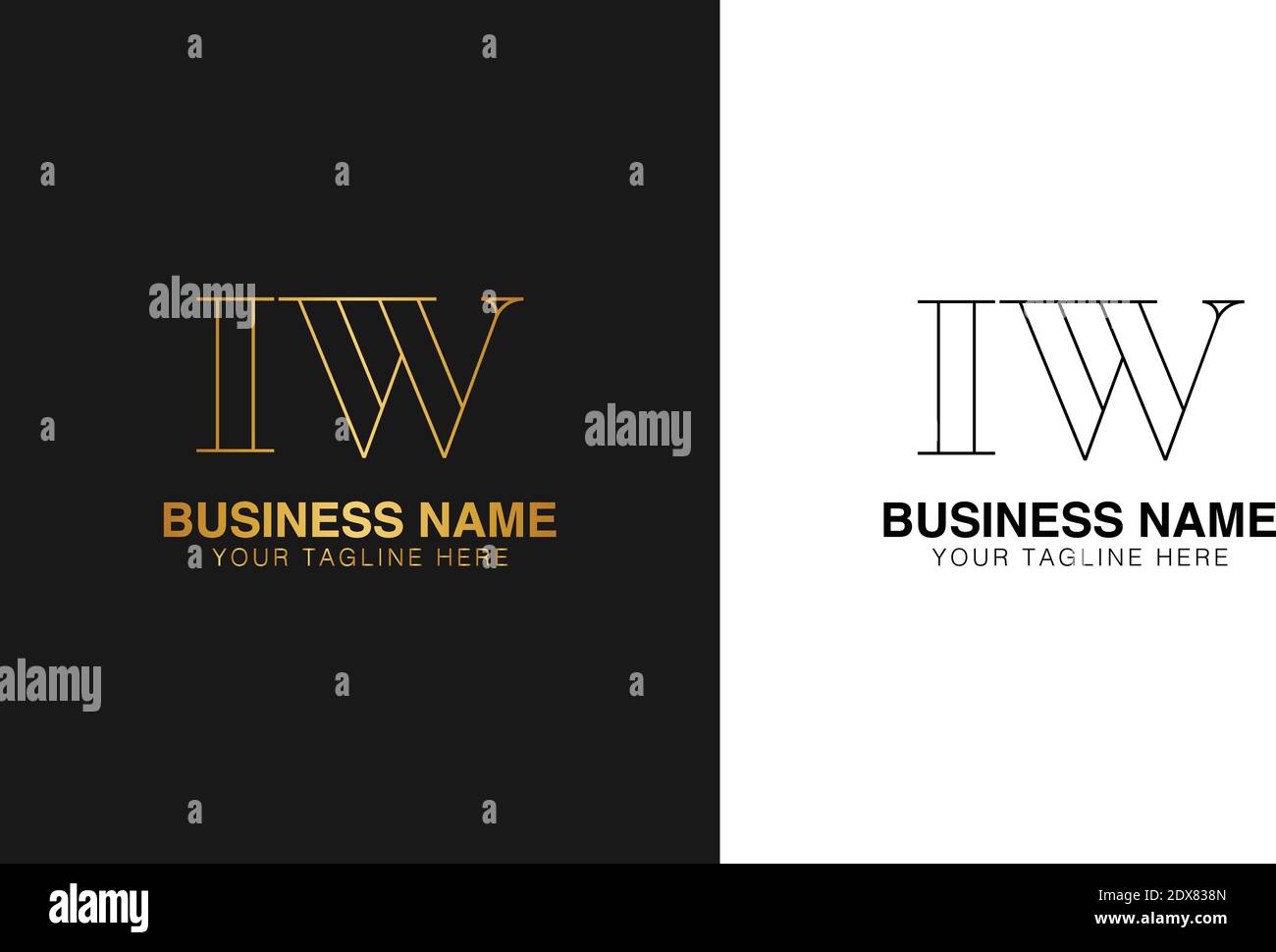 IW I W initial based abstract modern minimal creative logo, vector ...