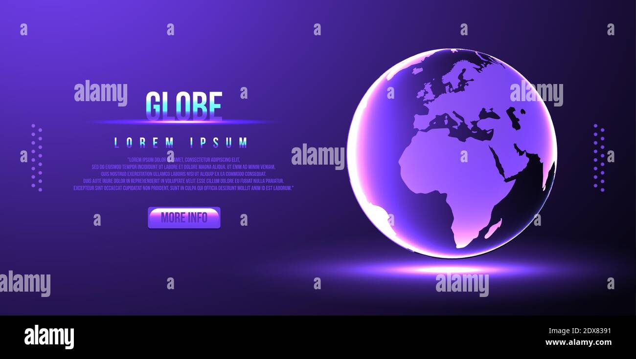 Vector world globe triangular map hi-res stock photography and images ...