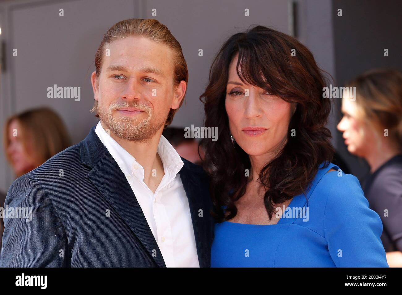 Charlie Hunnam and Katey Sagal attend the ceremony honoring her with a Star on The Hollywood ...