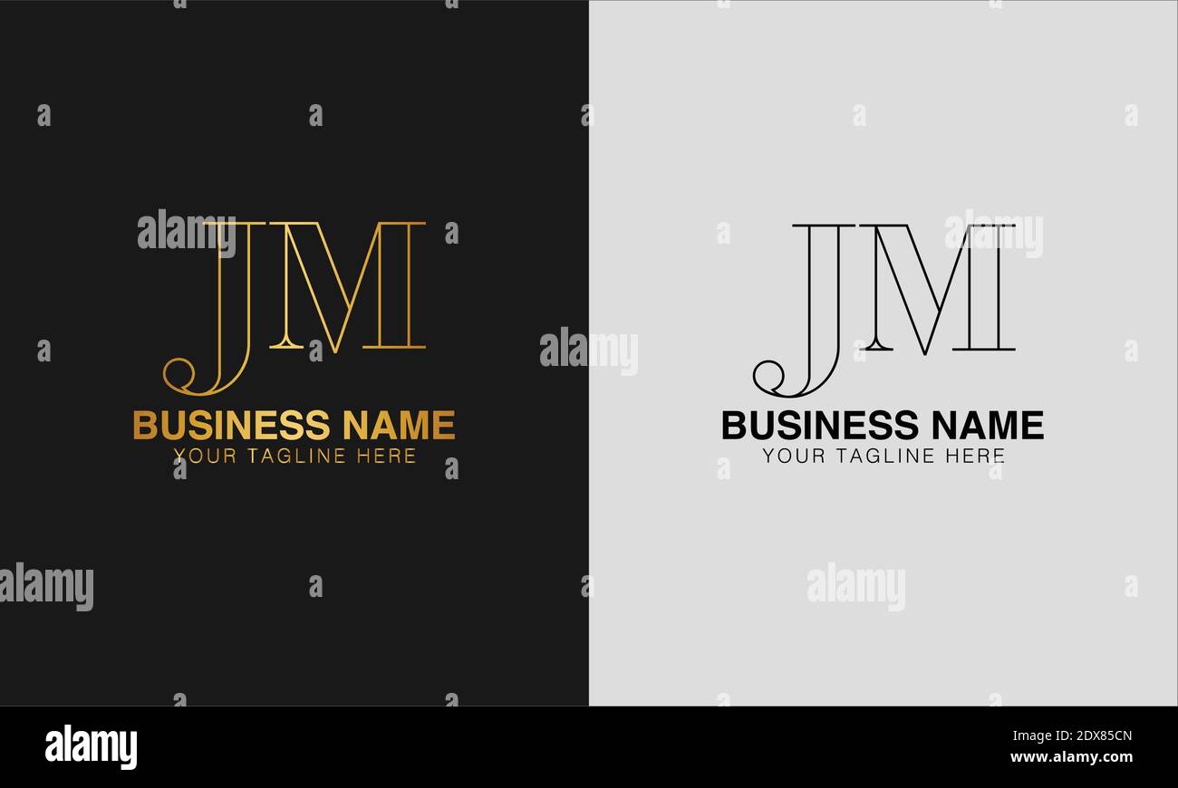 JM J M initial based abstract modern minimal creative logo, vector ...