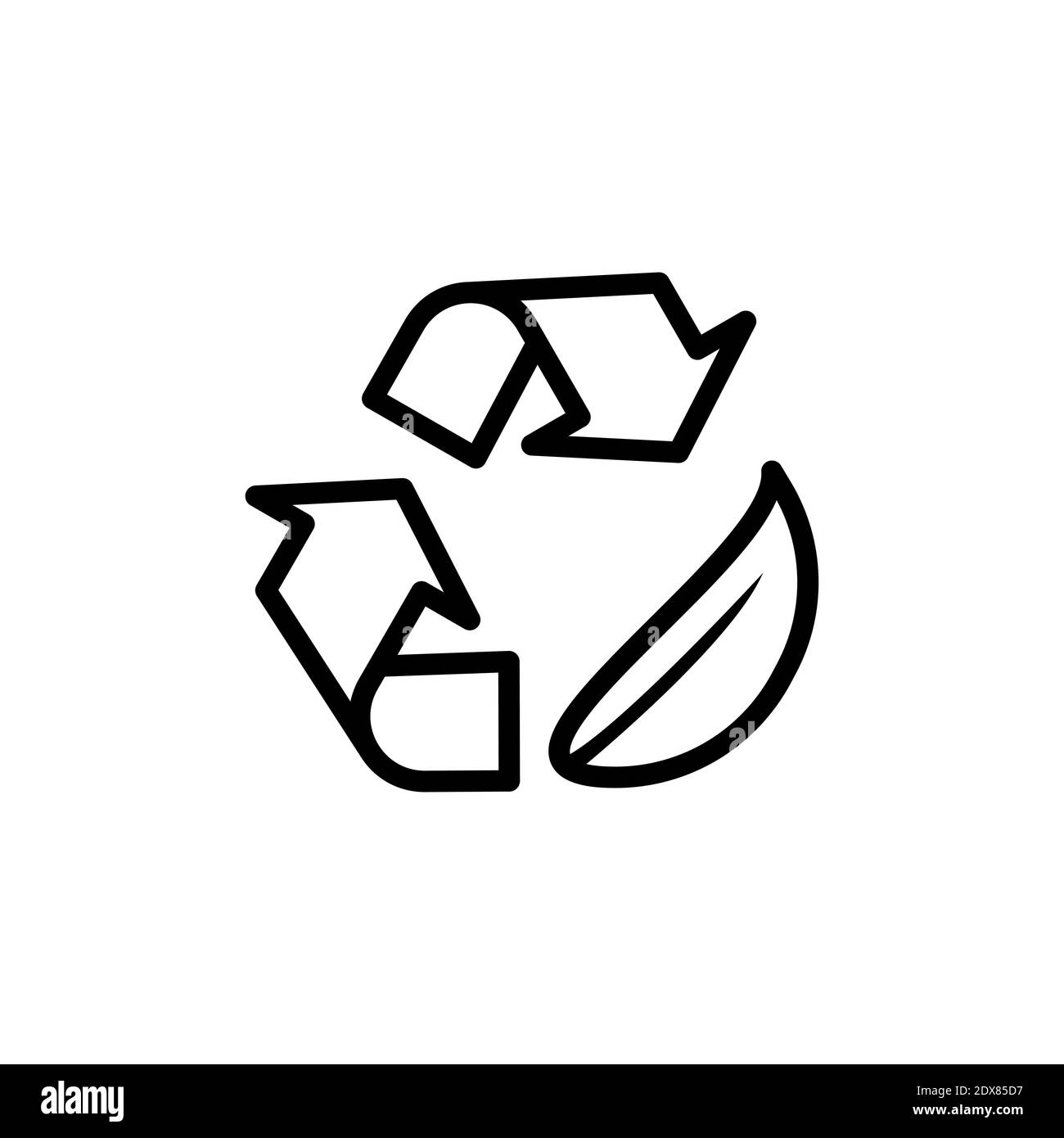 recycle leaf line icon vector illustration Stock Vector Image & Art - Alamy