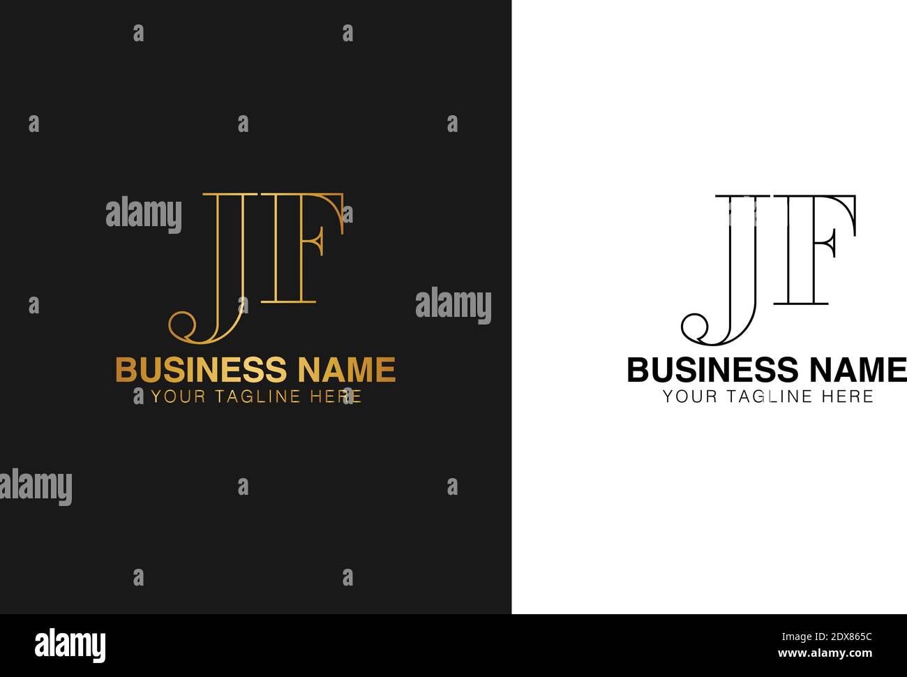 JF J F initial based abstract modern minimal creative logo, vector template image. luxury ...