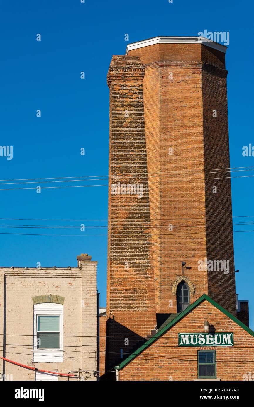 Old industrial building in small Midwest town. Paxton, Illinois, USA ...