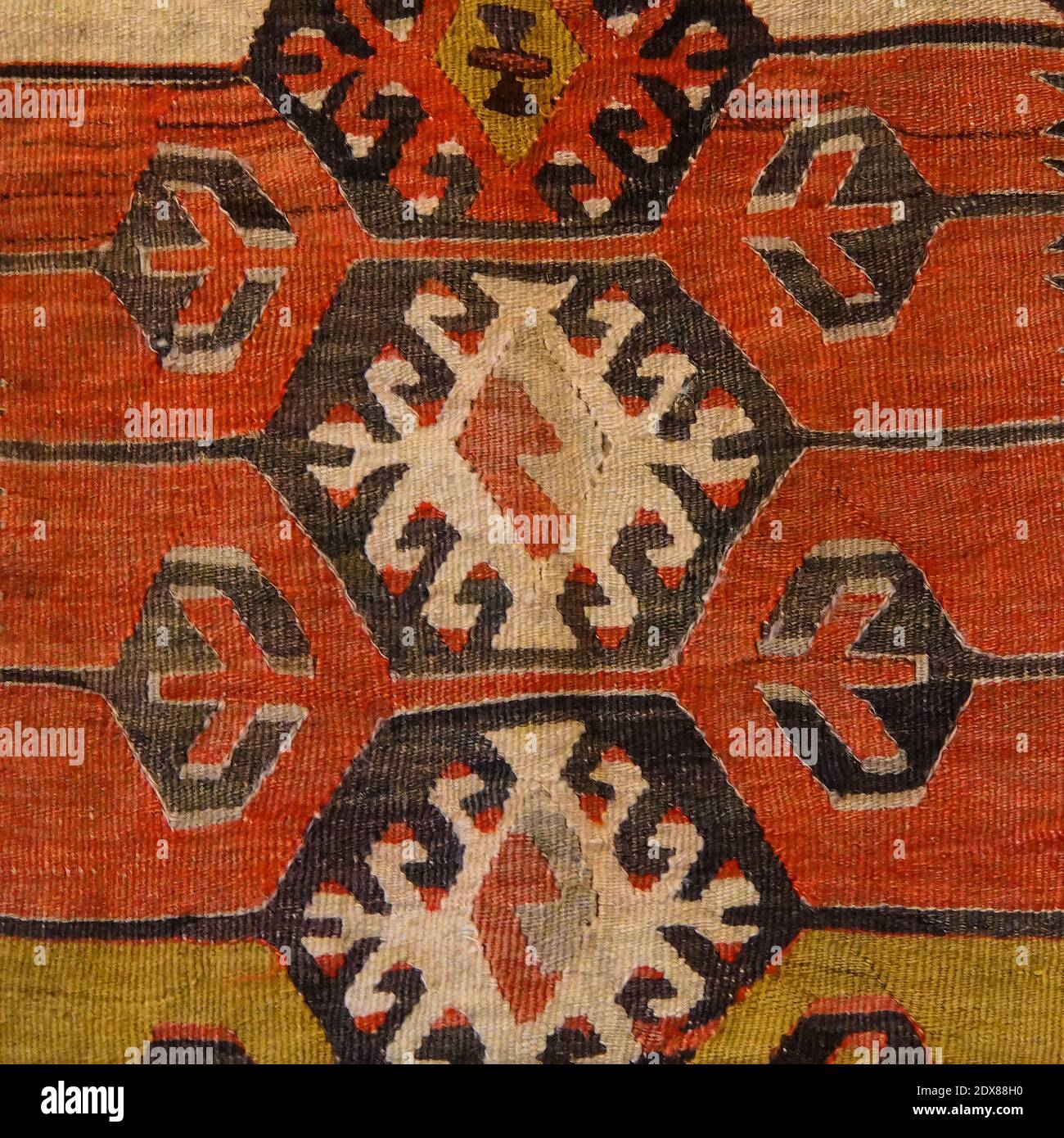 Traditional Anatolian pattern on old Turkish kilim from Cappadocia ...