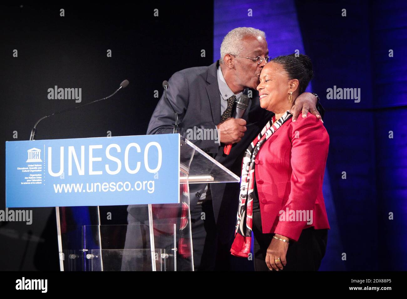 Michel Reinette and the French Minister of justice Christiane Taubira ...