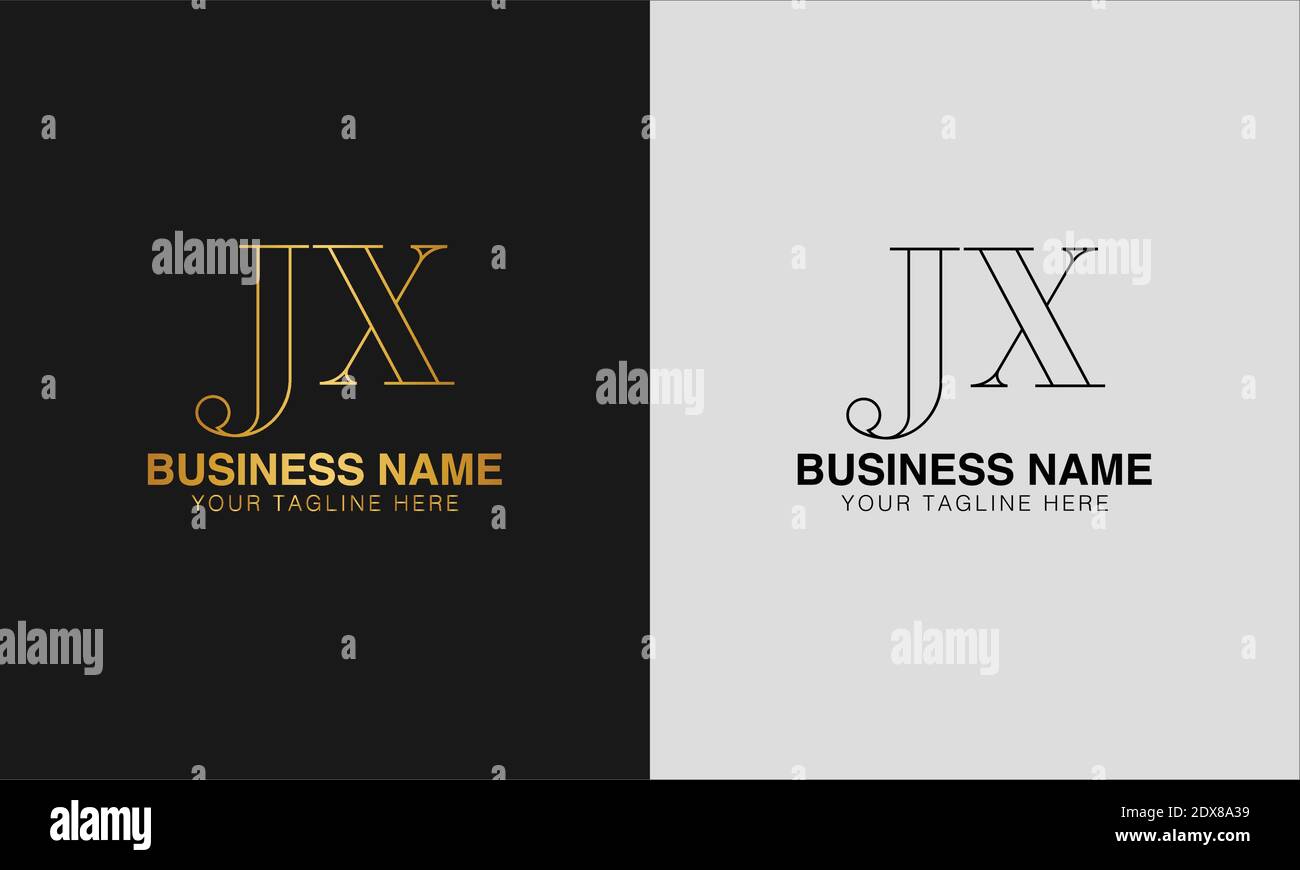 JX J X initial based abstract modern minimal creative logo, vector ...