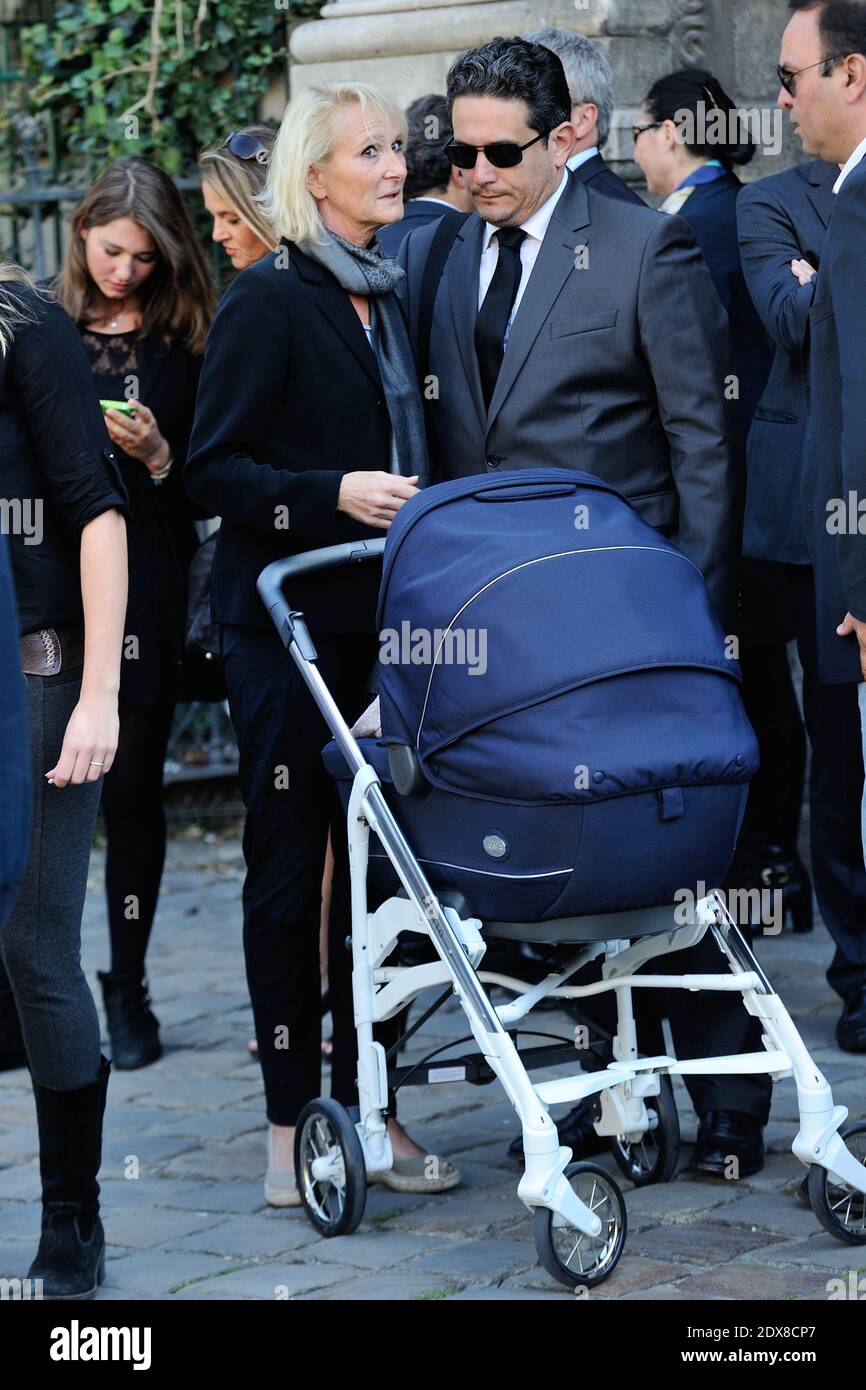 Yann Le Pen attending Roger Auque's Funeral at Saint-Germain-des-Pres ...