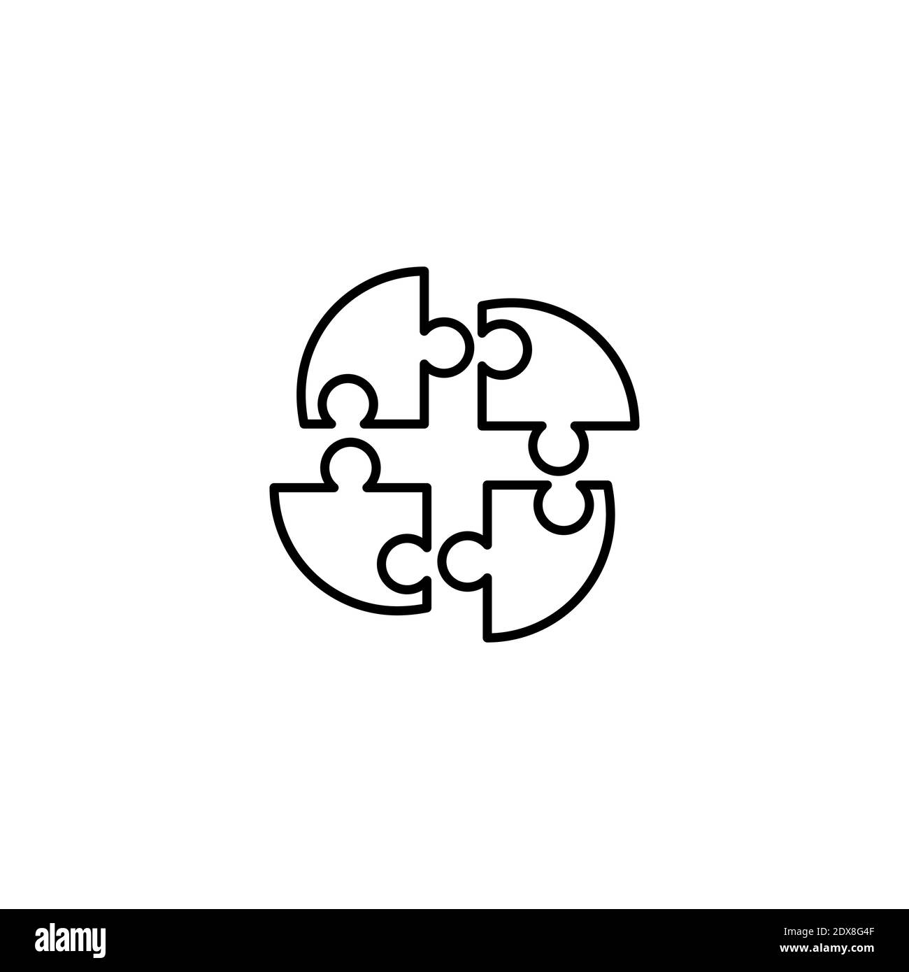 group community puzzle line icon vector illustration Stock Vector Image ...