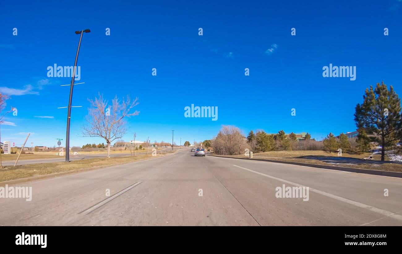 Driving on typical paved roads in suburban America Stock Photo - Alamy