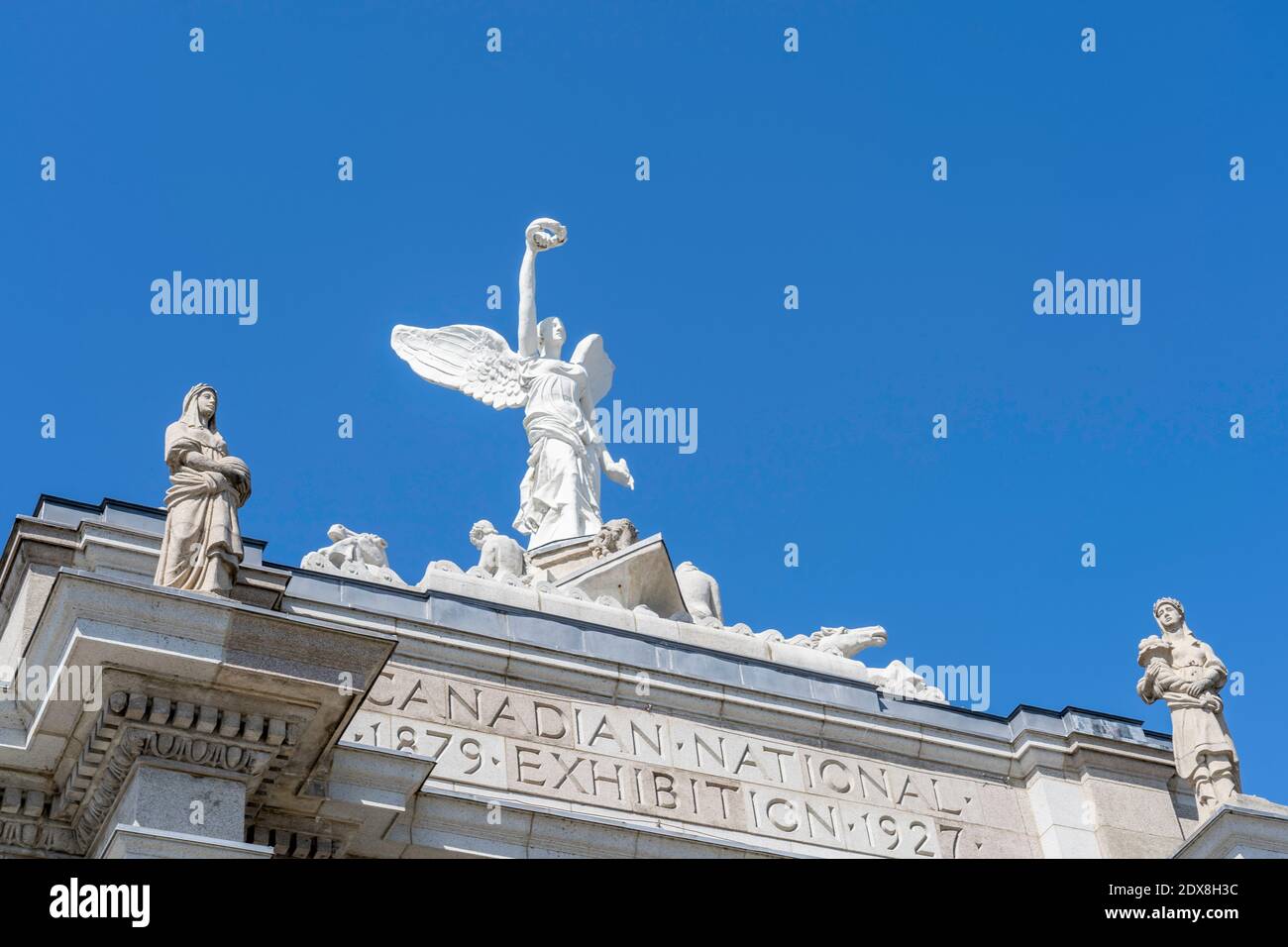 Toronto, Canada - August 11, 2019: Entrance of Exhibition Place, the ...