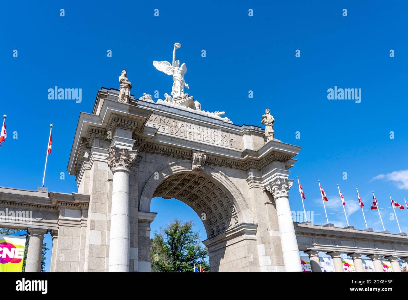 Toronto, Canada - August 11, 2019: Entrance of Exhibition Place, the ...