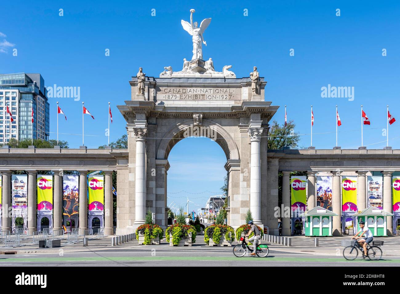 Toronto, Canada - August 11, 2019: Entrance of Exhibition Place, the ...