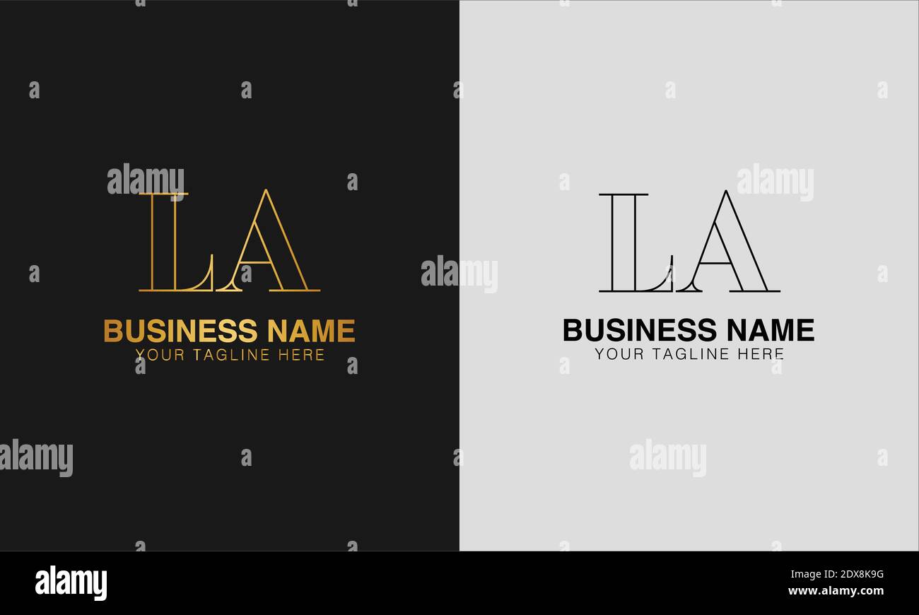 LA L A initial based abstract modern minimal creative logo, vector ...