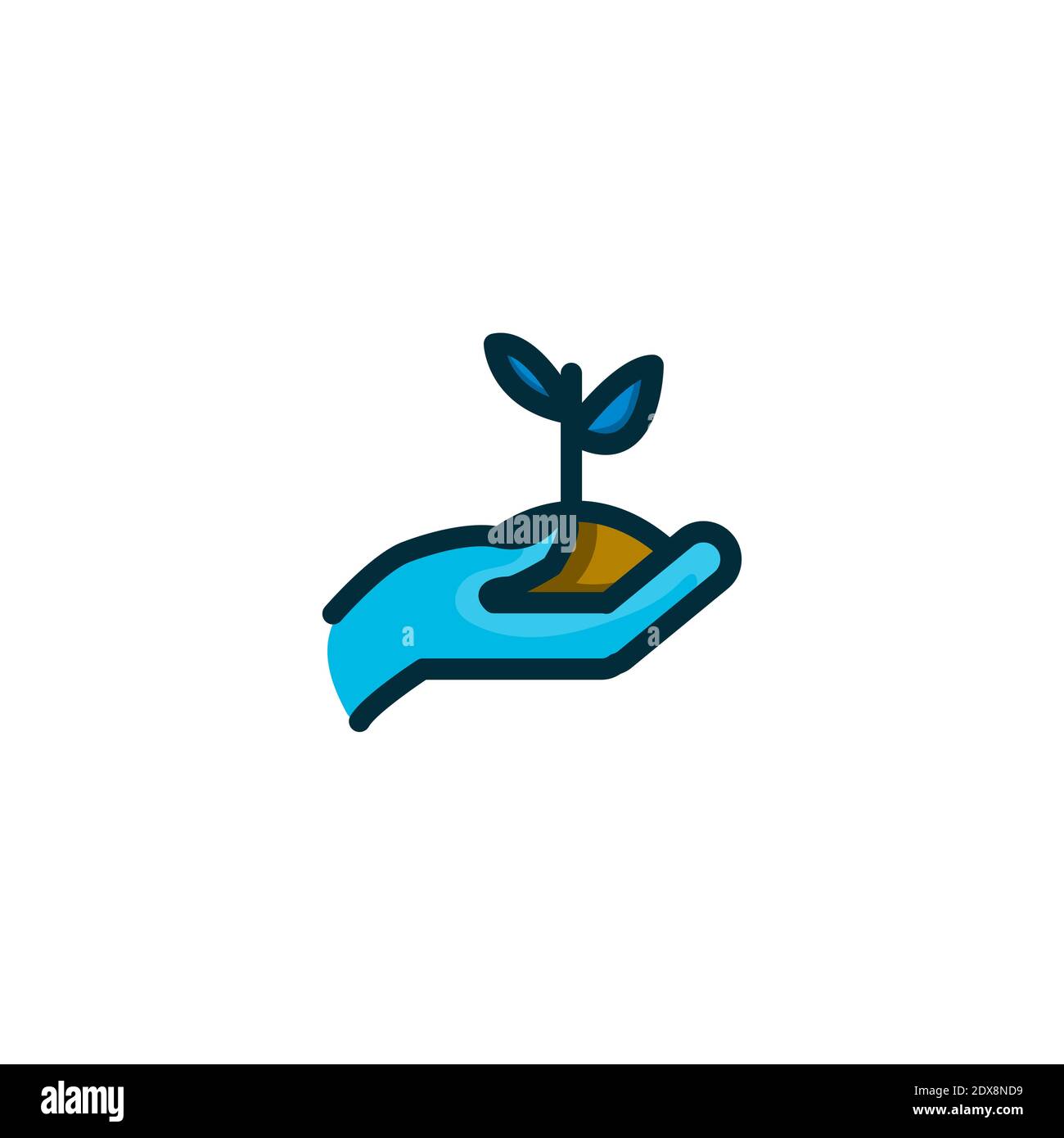 hand holding seed sprout colorful icon vector illustration Stock Vector ...