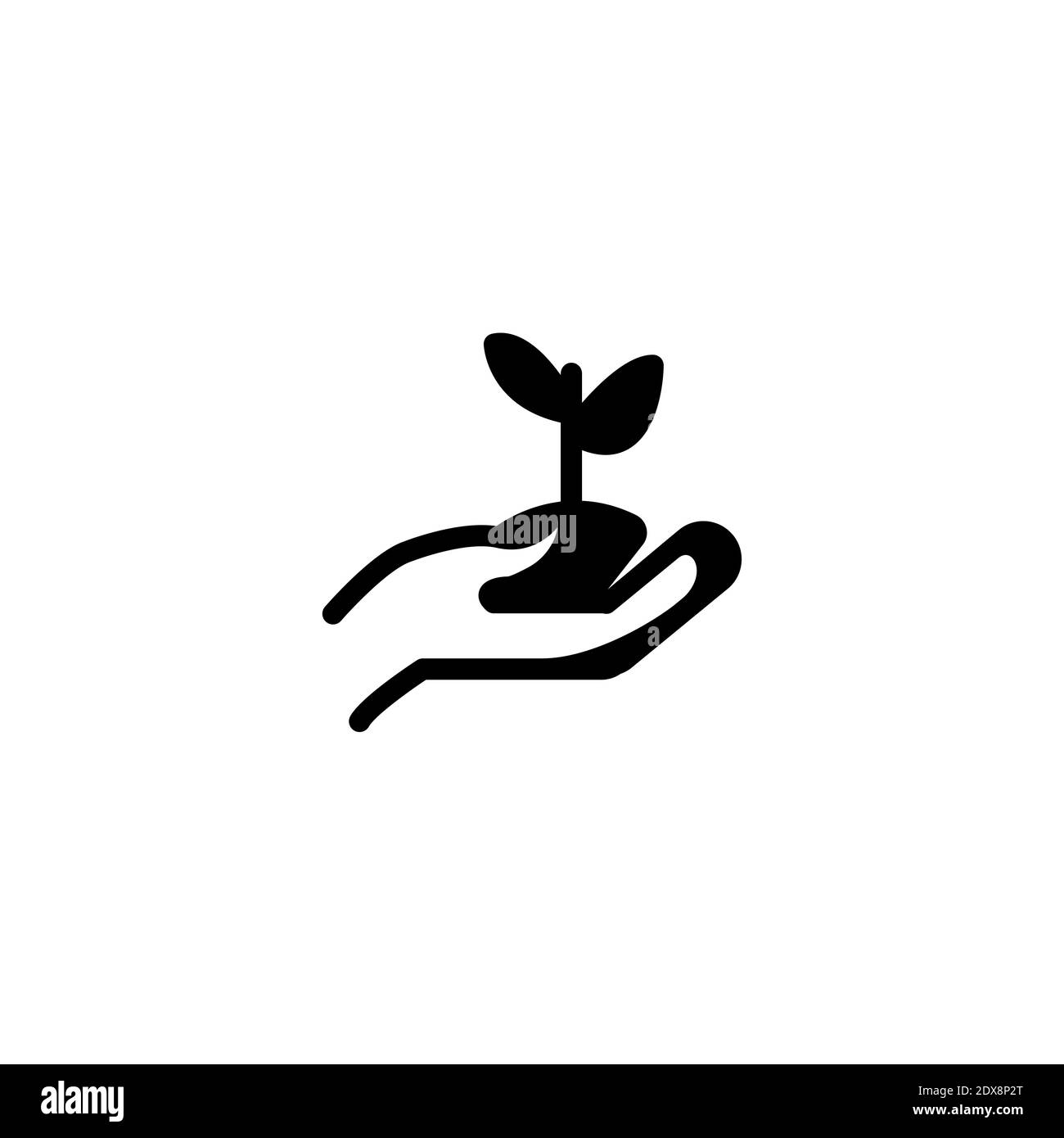 hand holding seed sprout flat icon vector illustration Stock Vector ...