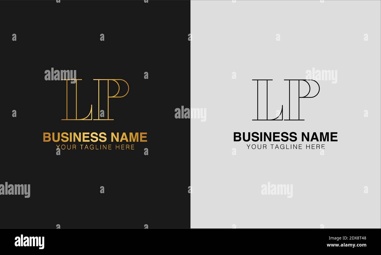 LP L P initial based abstract modern minimal creative logo, vector ...