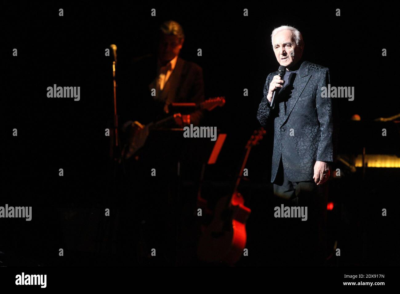 French singing legend Charles Aznavour performs at The Madison Square ...