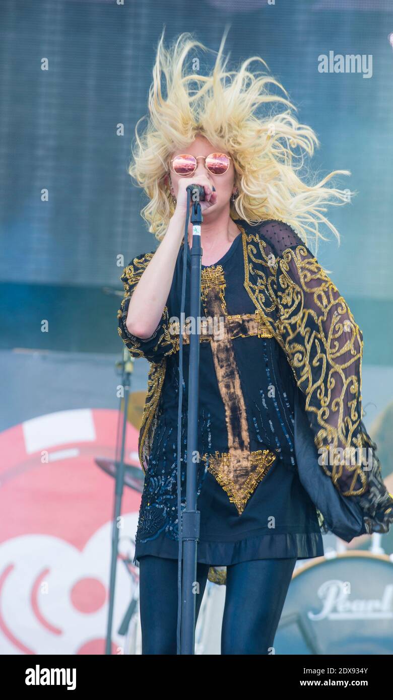 Singer Taylor Momsen of The Pretty Reckless performs on stage at the ...
