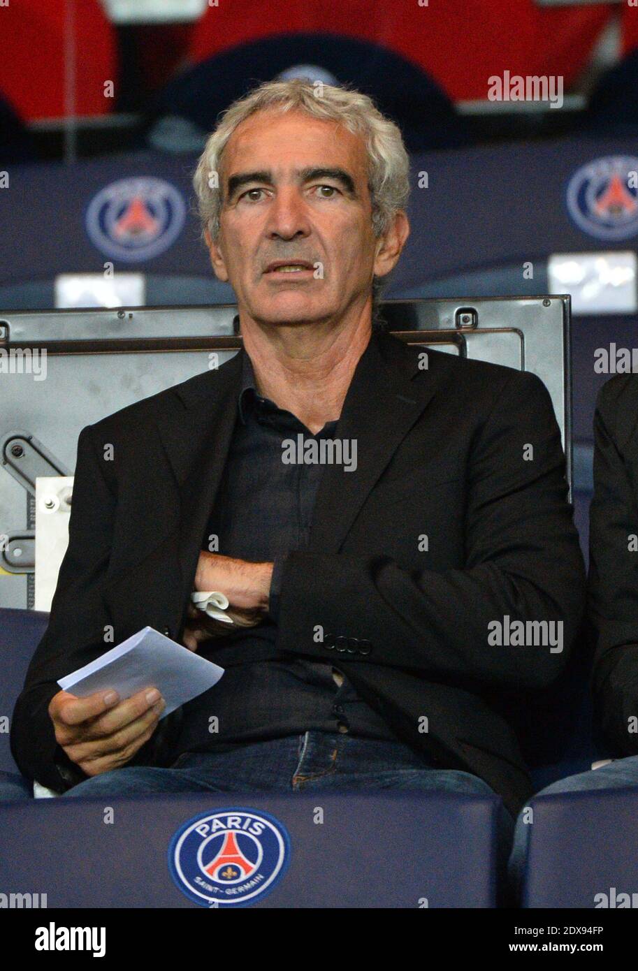 Raymond Domenech attending the French First League soccer match, Paris ...