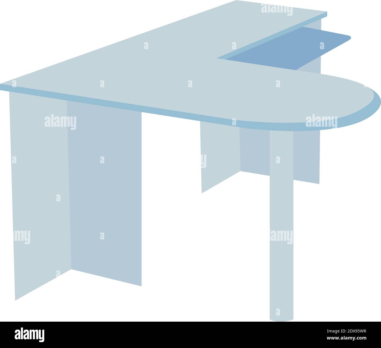 corner desk icon over white background, colorful design, vector ...