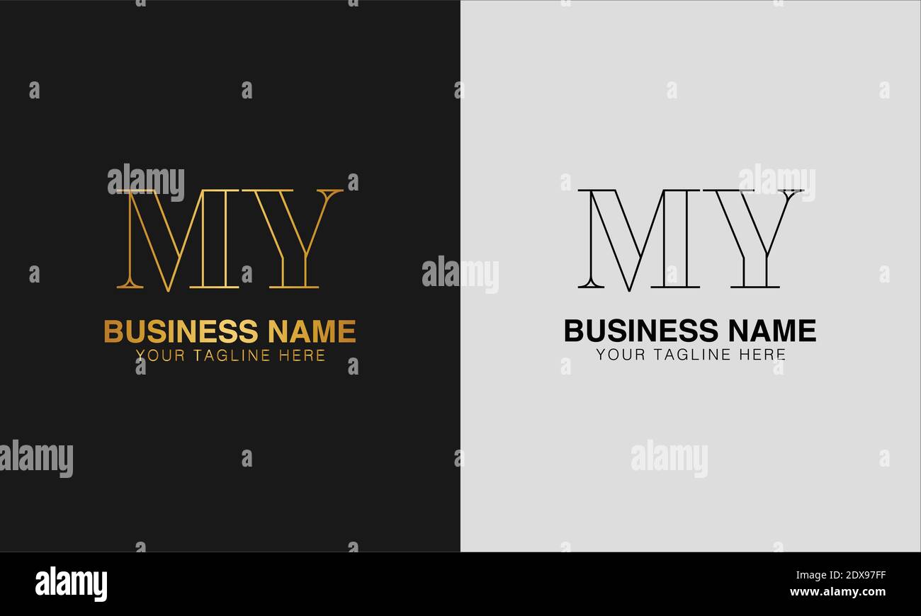 MY M Y initial based abstract modern minimal creative logo, vector ...